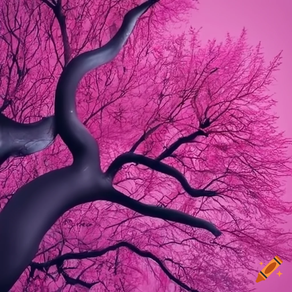 A Tree With Pink And Grey Colors a-tree-with-pink-and-grey-colors