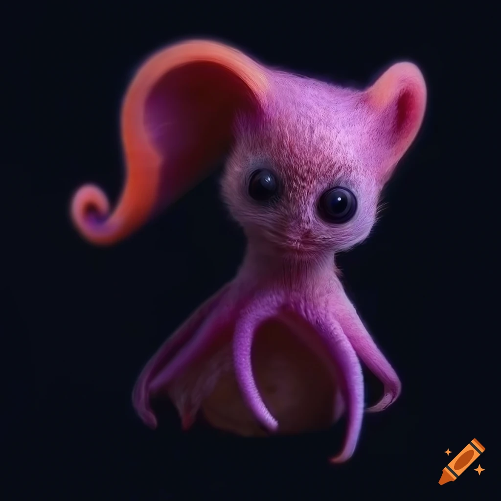 A enchanting beautiful adorable alien creature with alluring tentacles ...