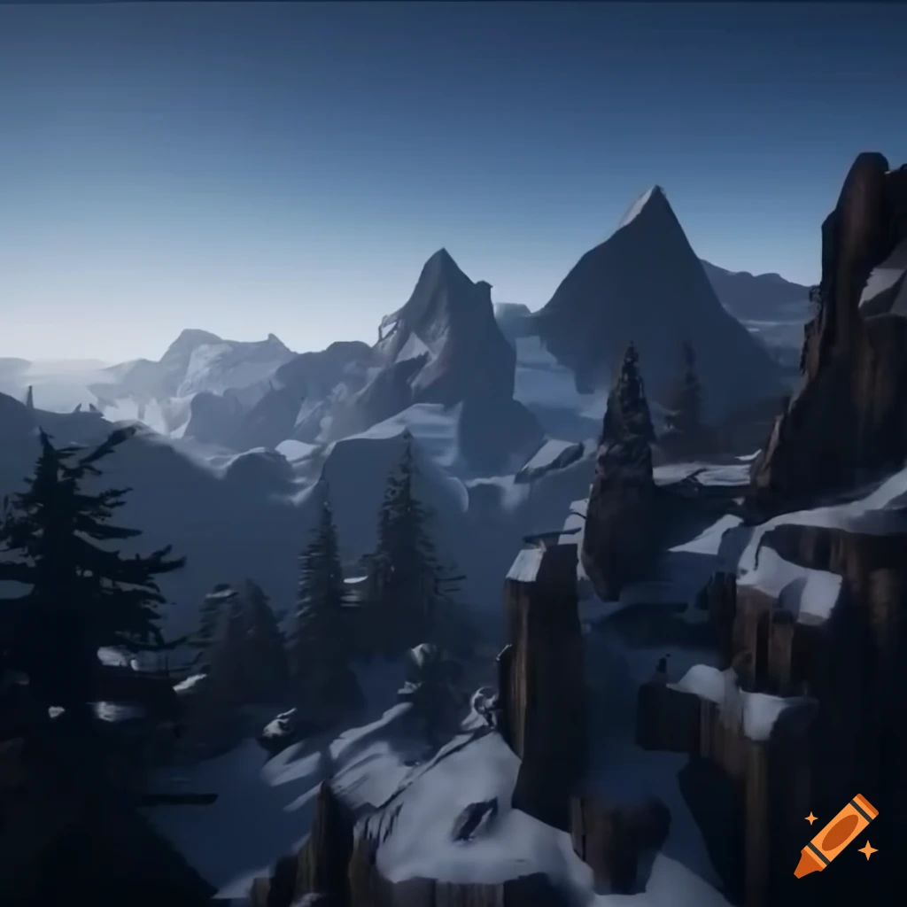 Unreal engine 5 snowy mountains