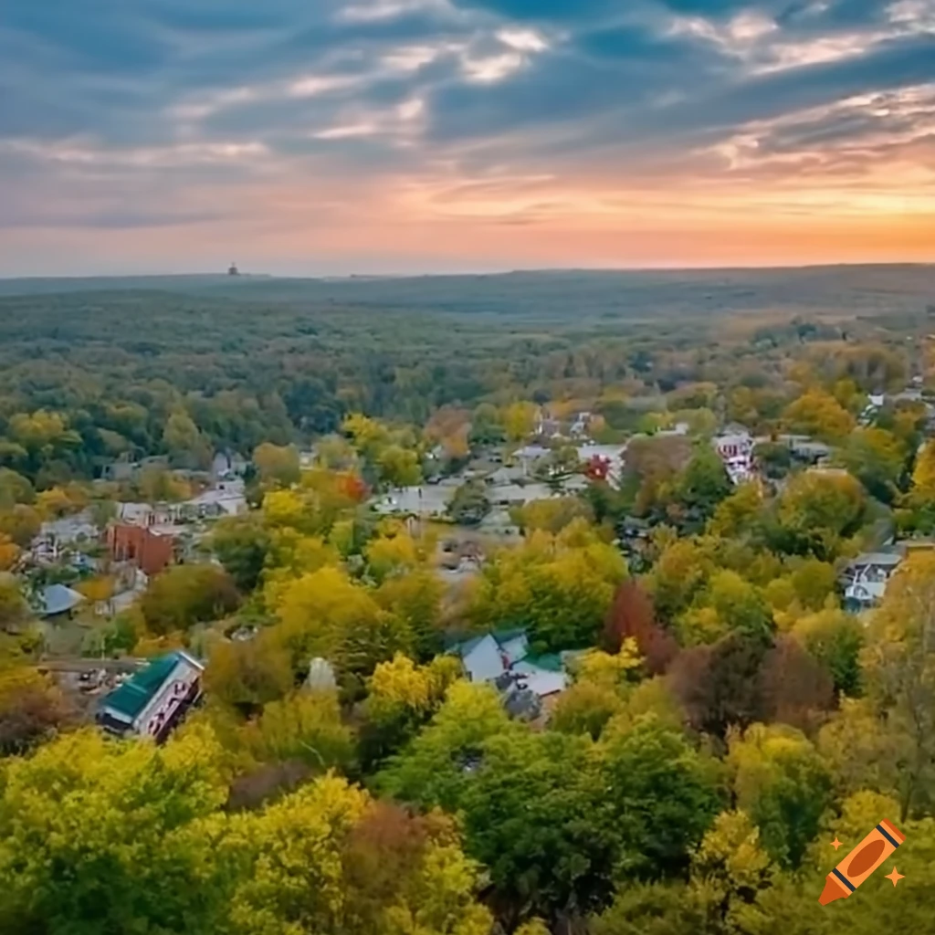 Scenic view of a small town in madison county, ohio