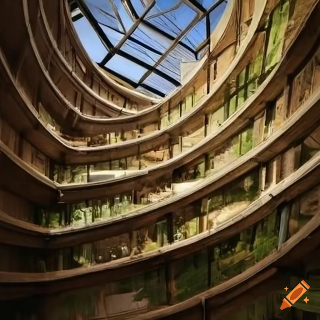A self-sustainable community in an arcology building with their own ...