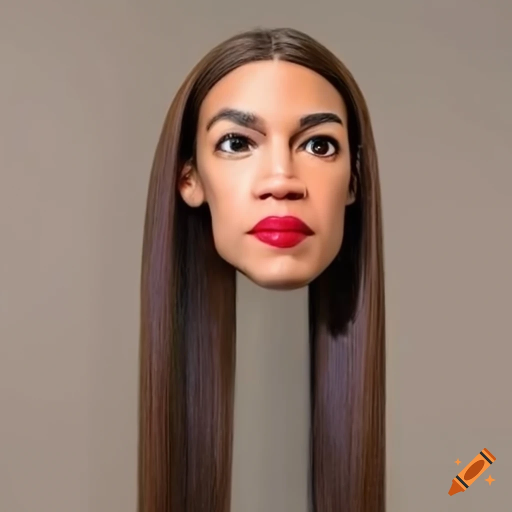 A very realistic aoc styling head with beautiful long flowing hair displayed in a store