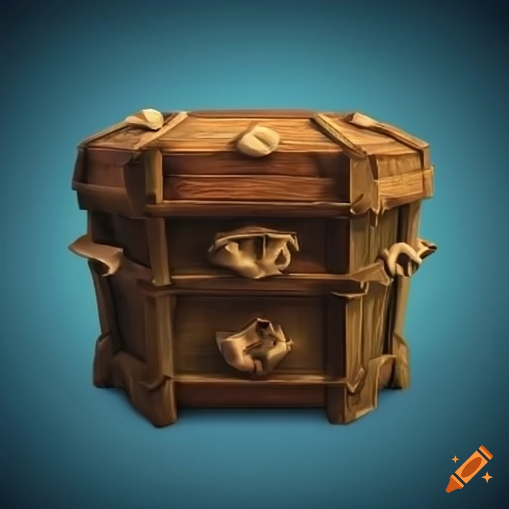 Wooden box stylized fantasy old on Craiyon