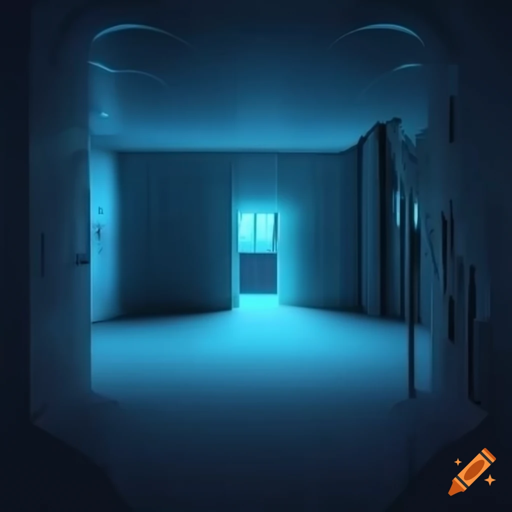 Futuristic mind palace, liminal space design