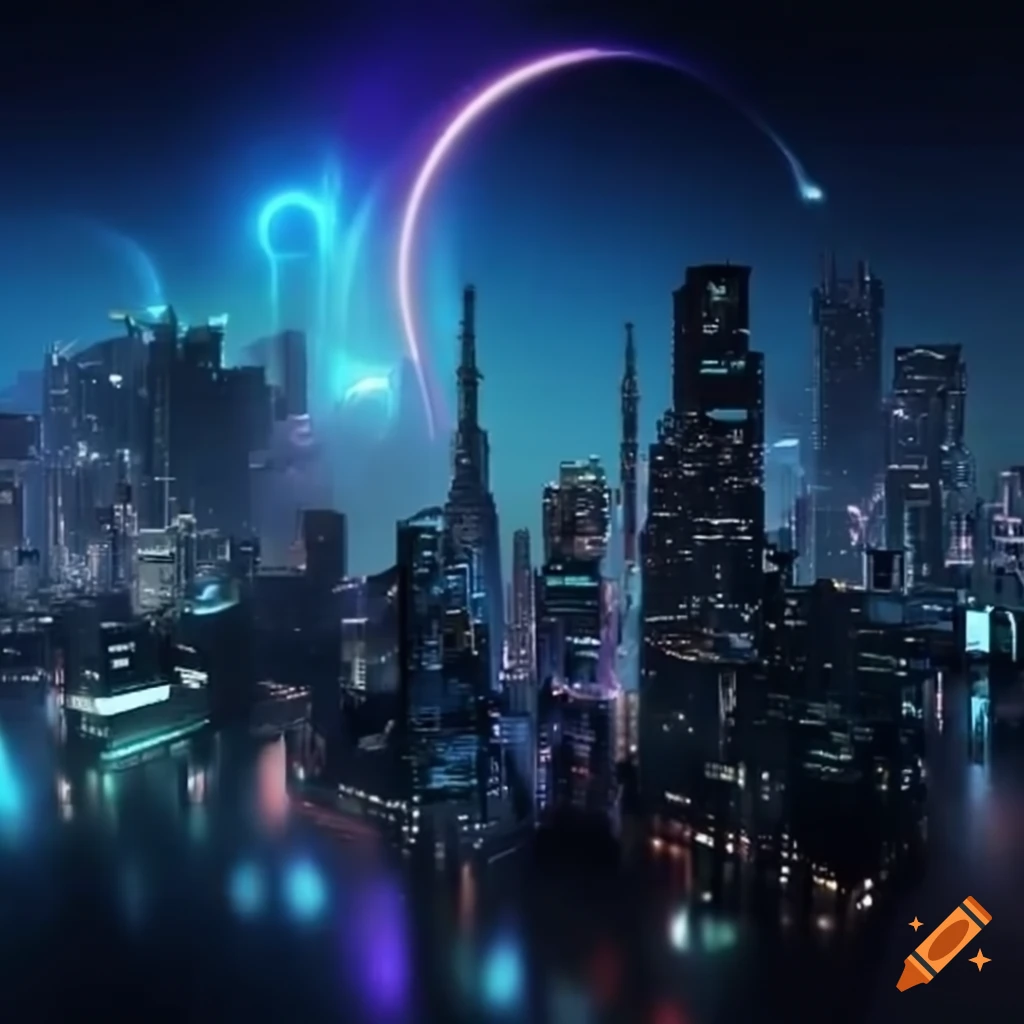 Thrilling virtual metropolis on Craiyon