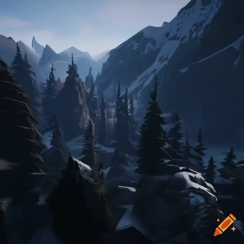 Unreal engine 5 snowy mountains