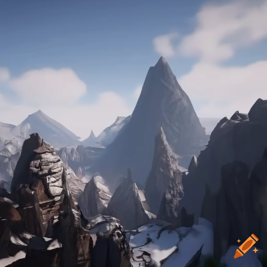 Unreal engine 5 high mountains on Craiyon