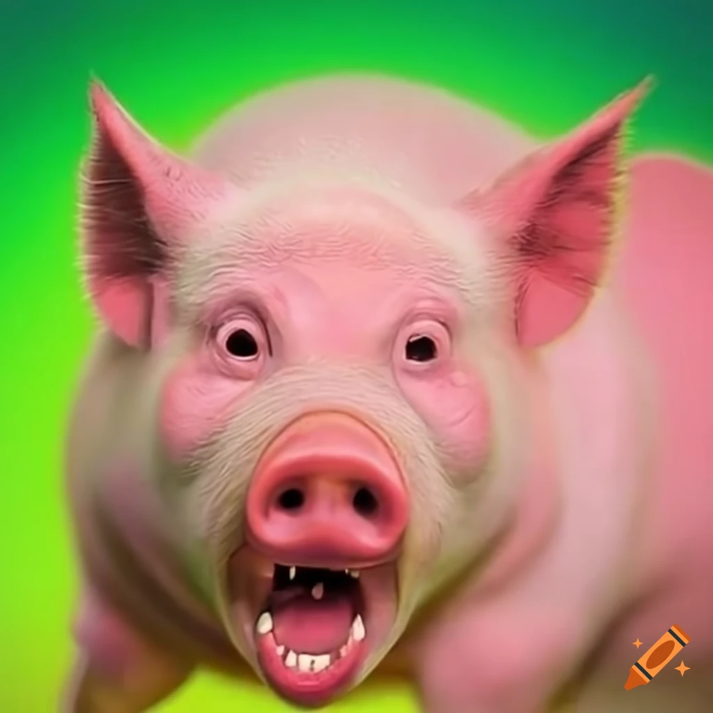 Pig screaming out loud because it’s mad on Craiyon