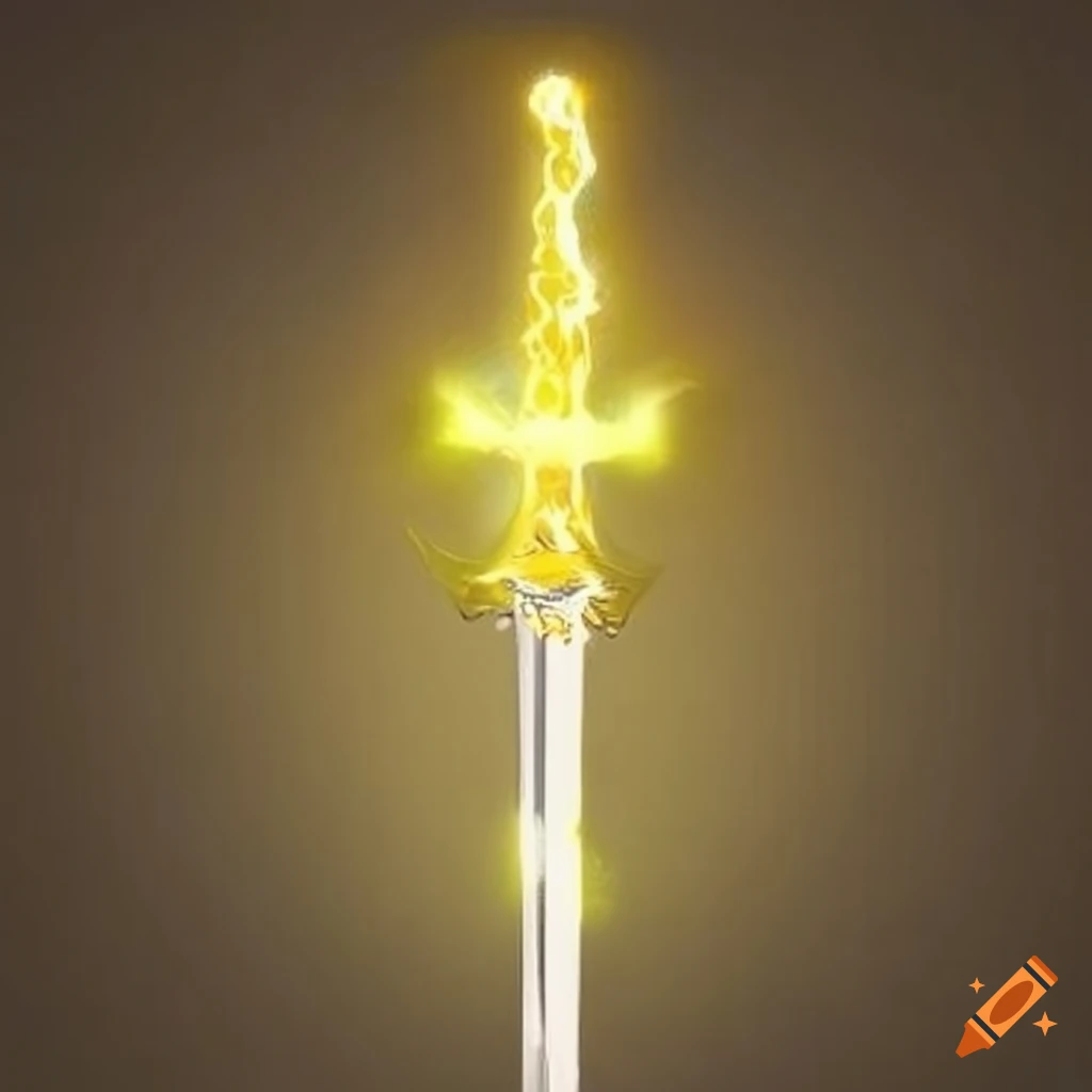 Gold glowing jian straight sword