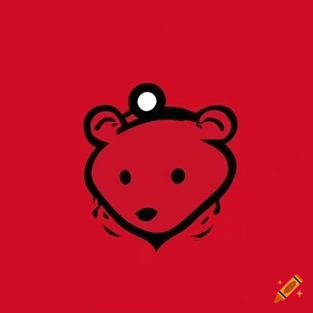 Simple red bear inspired logo on Craiyon