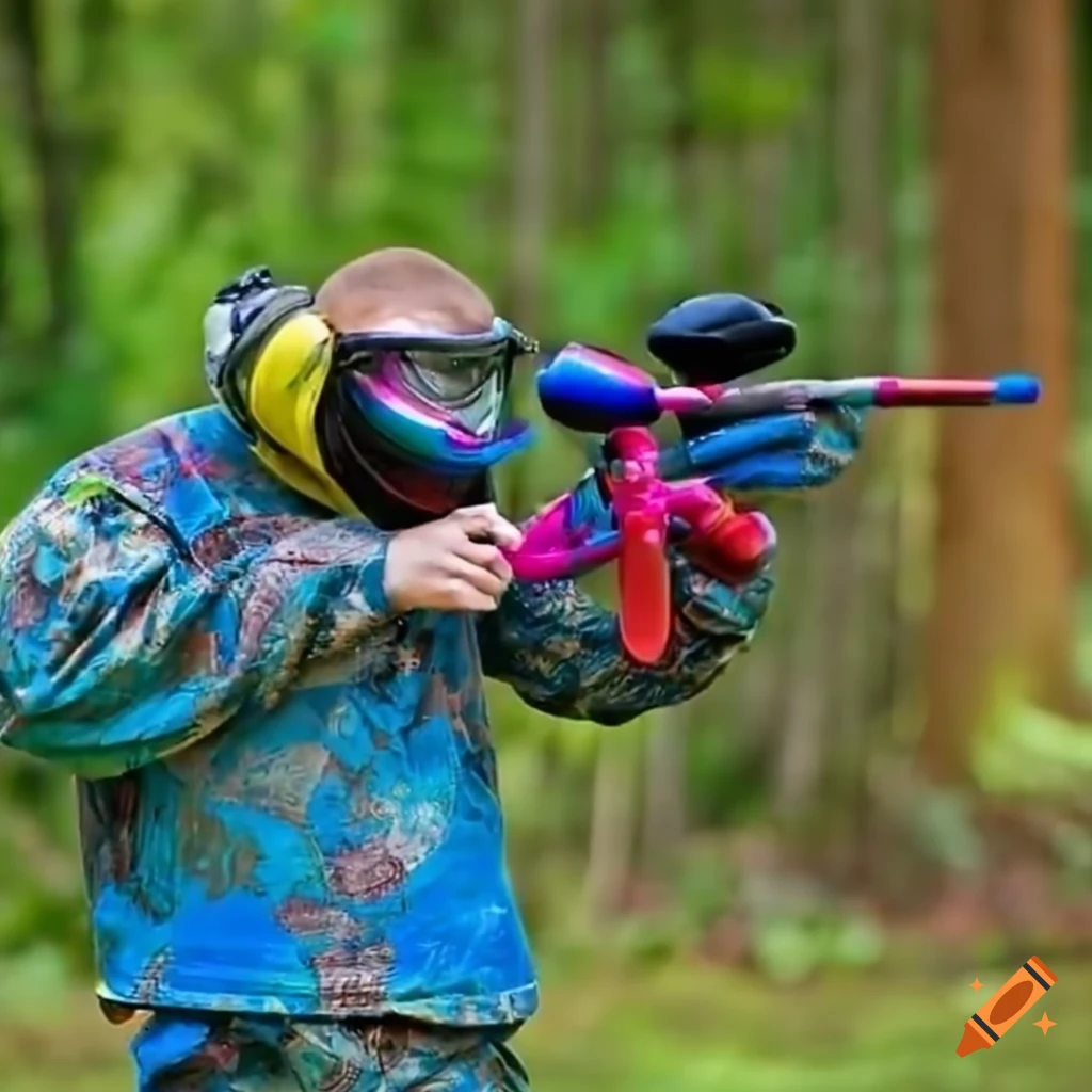 Colorful paintball battles