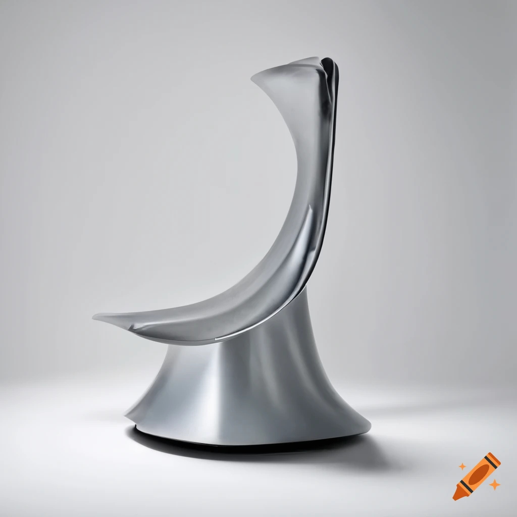 Intricate postmodern error chair made of aluminum that has melted too ...