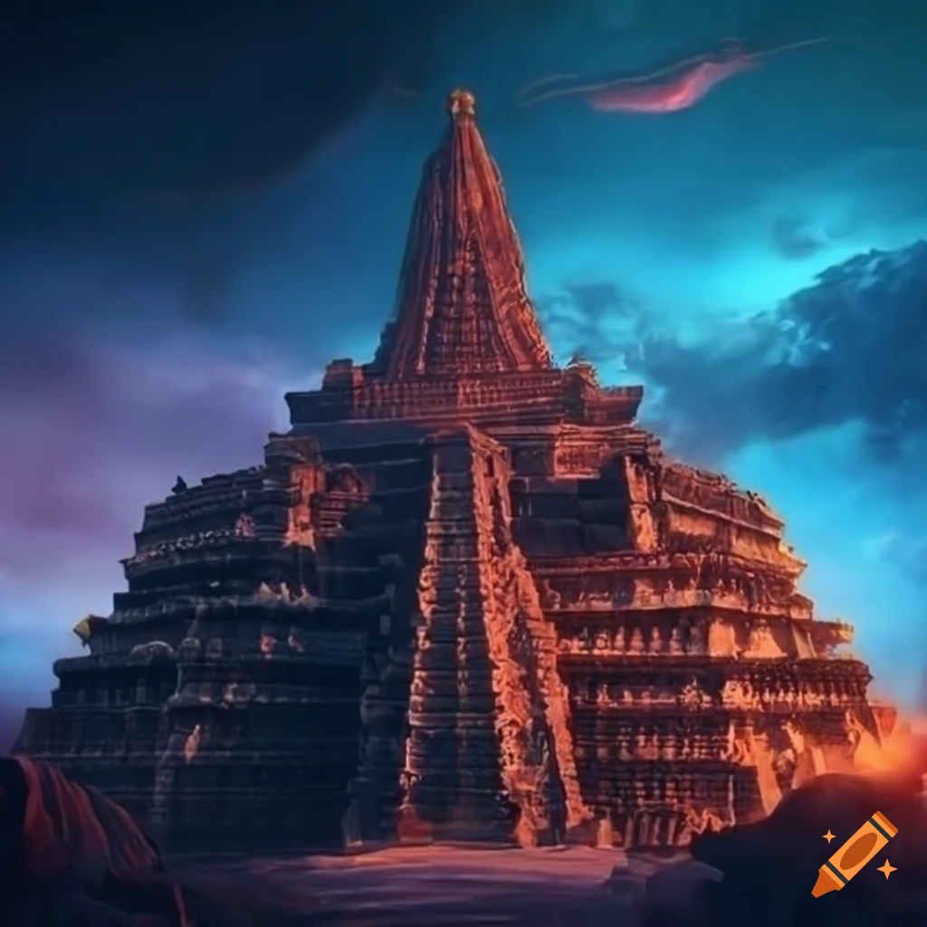 Ancient temple, hexagonal structures, dreamy, epic, gigantic, massive, atmospheric on Craiyon