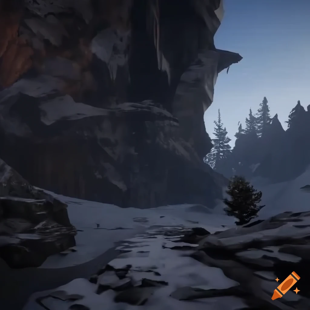Unreal engine 5 low snowy mountains