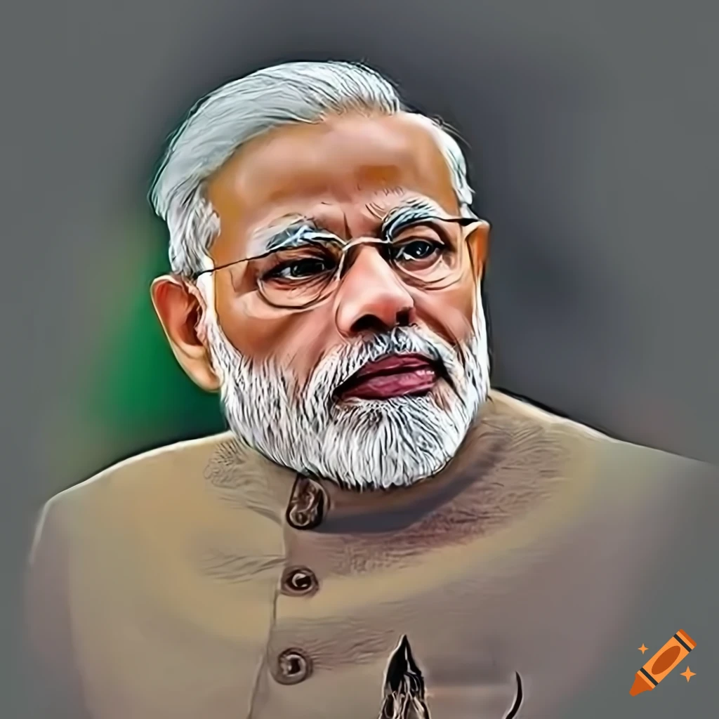 Digital painting of narendra modi