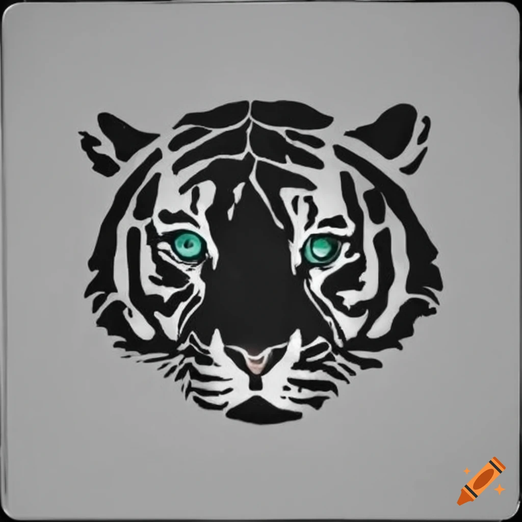 Simple Tiger Face Stencil