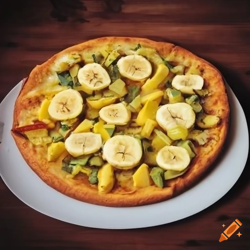 Pineapple banana pizza on Craiyon