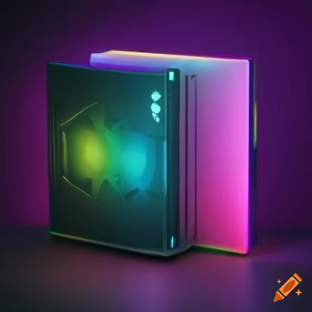 Rgb gaming binder that sorts papers, index book, database on Craiyon