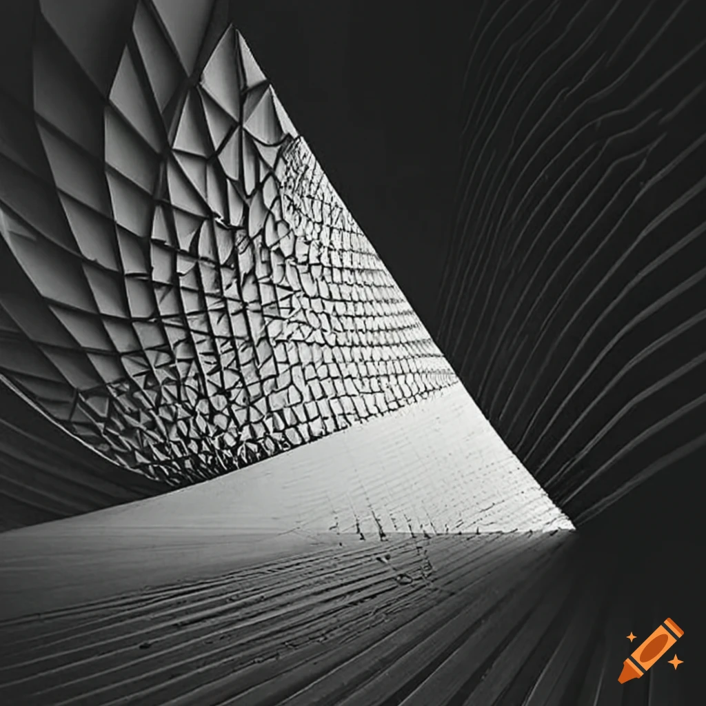 Random architecture in modern world, polygonal architecture, geometric ...