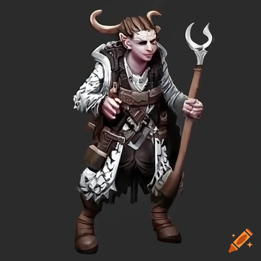 Young male satyr rogue scout dungeons and dragons daggers black white ...