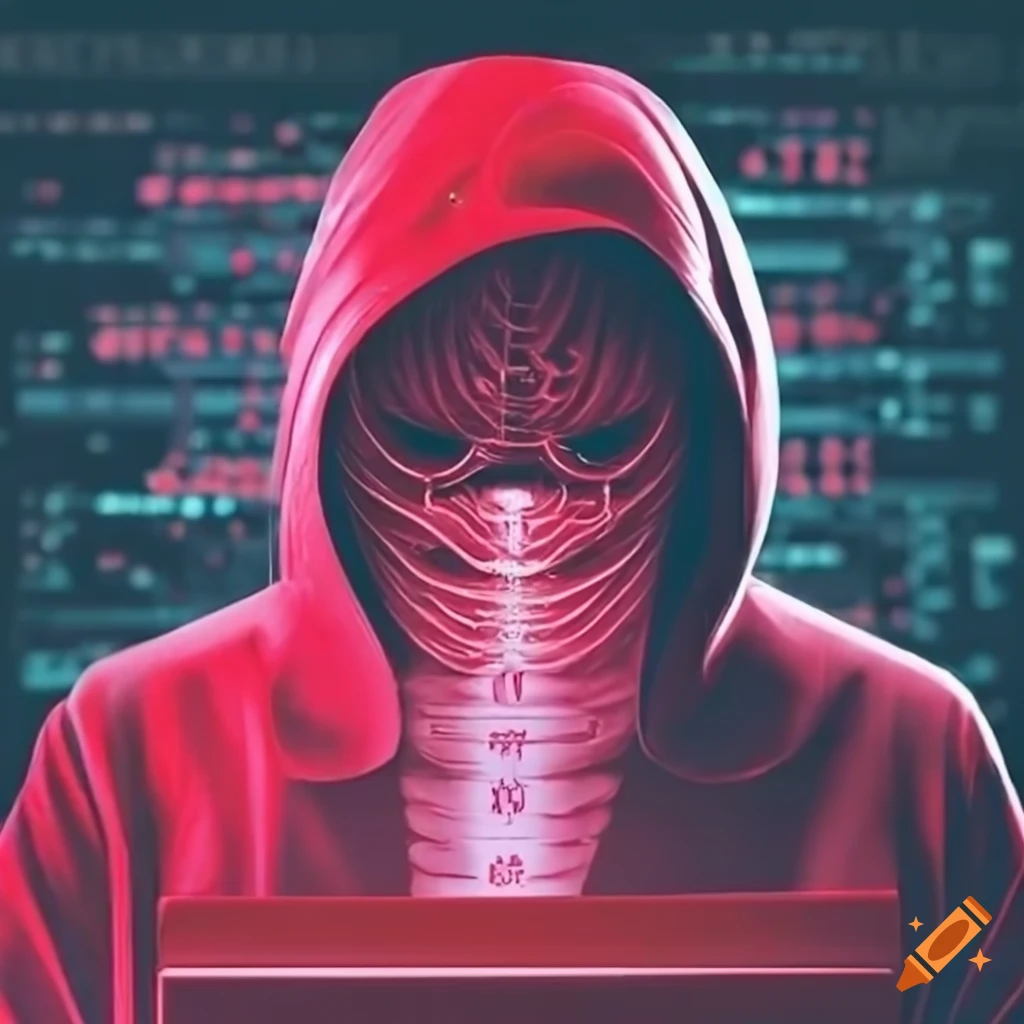 Professional hacker hacking web application, crimson color
