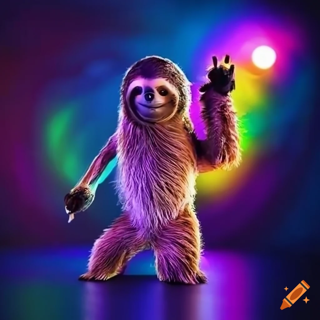 Sloth dancing disco on Craiyon