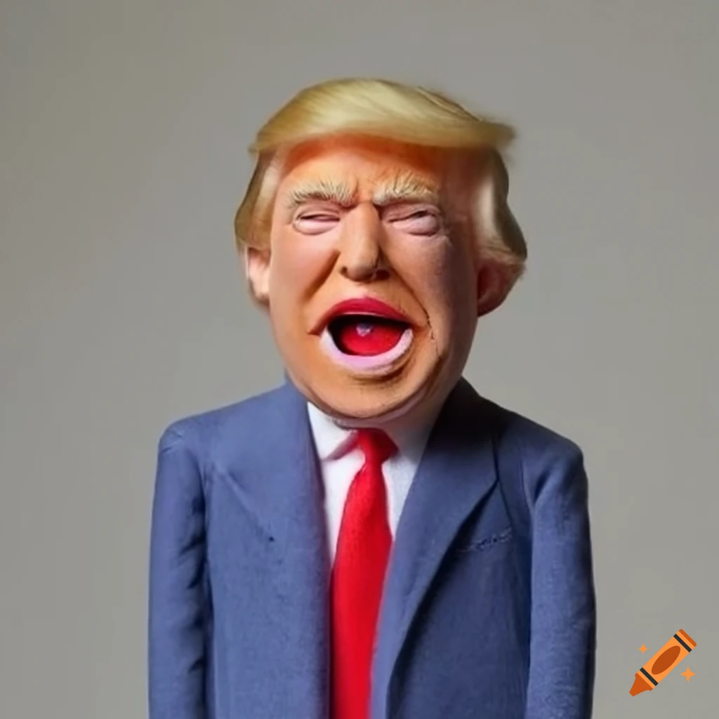 Felt puppet resembling donald trump on Craiyon