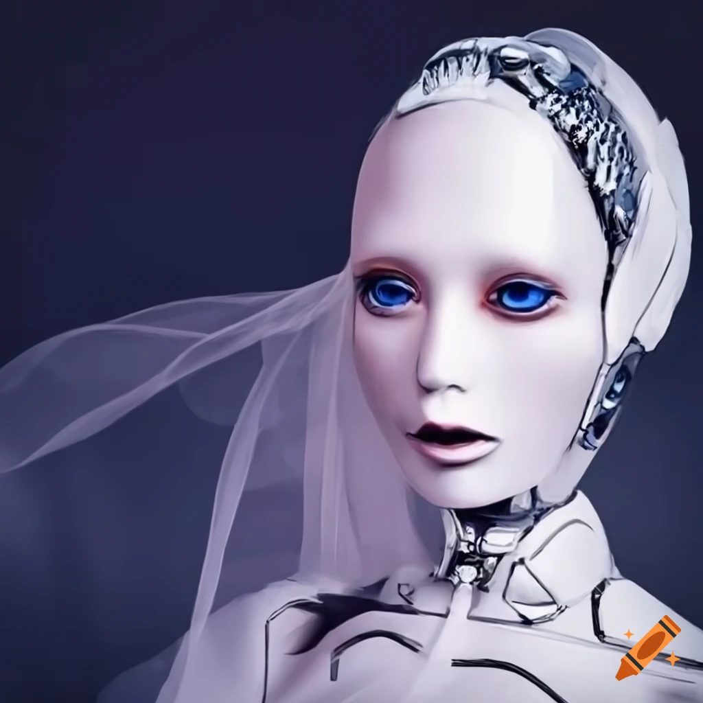 Beautiful robot bride
