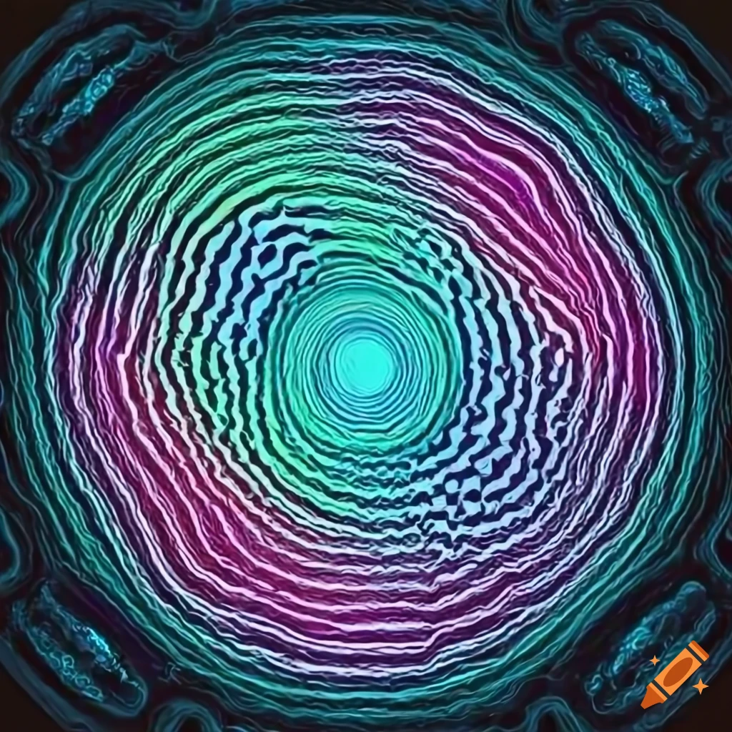 Abstract representation of ai waveform circles digital dots, cool hues