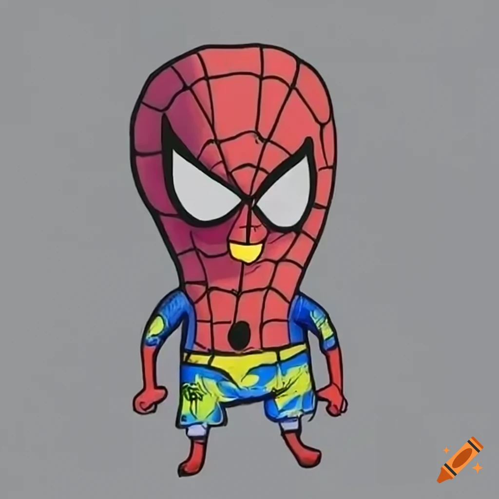 Down syndrome sponge bob spider-man african in meme style on Craiyon