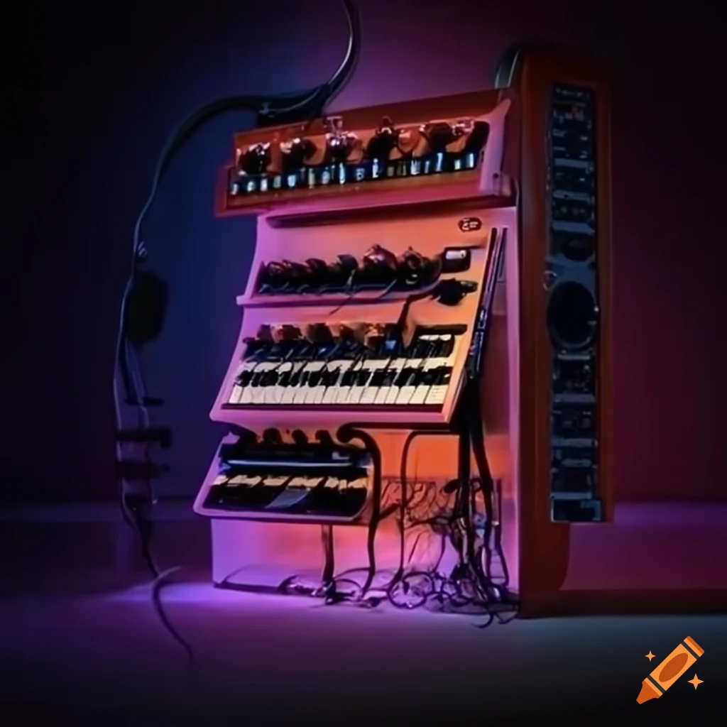 A mythical synthesizer combined with a telephone switchboard