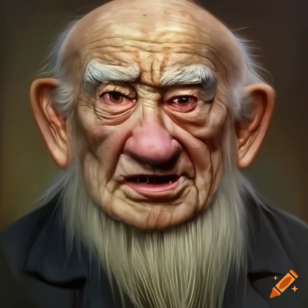 Ed asner as a troll, photorealistic, sears portrait style on Craiyon