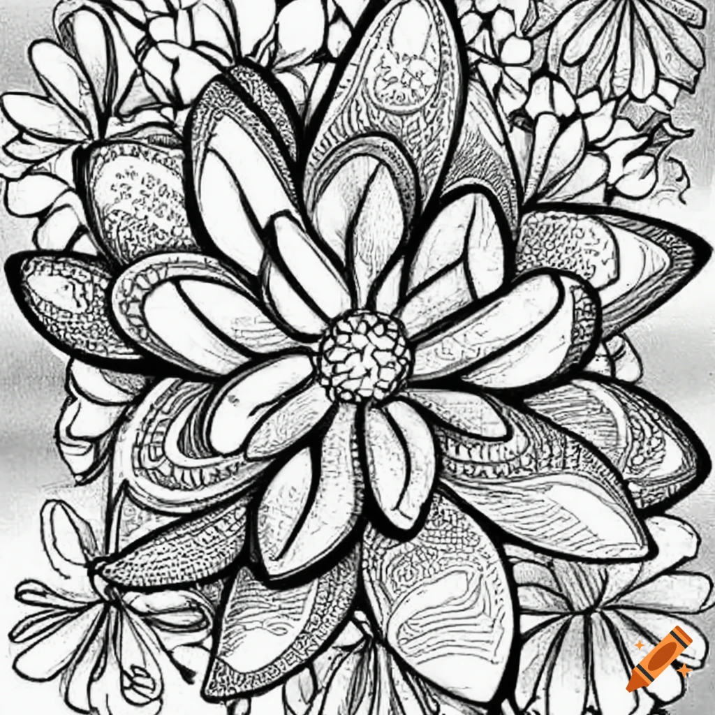 Large Flower Pictures To Color | Best Flower Site