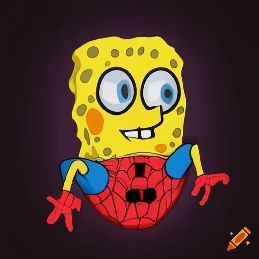 Down syndrome sponge bob spider-man african in meme style on Craiyon