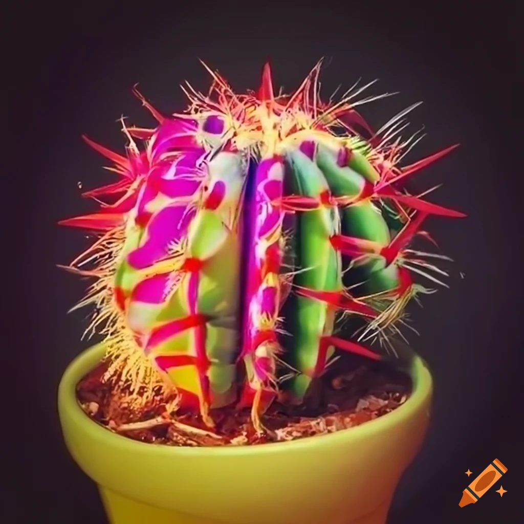 Bright picasso davinci cactus in outrageous colors on Craiyon