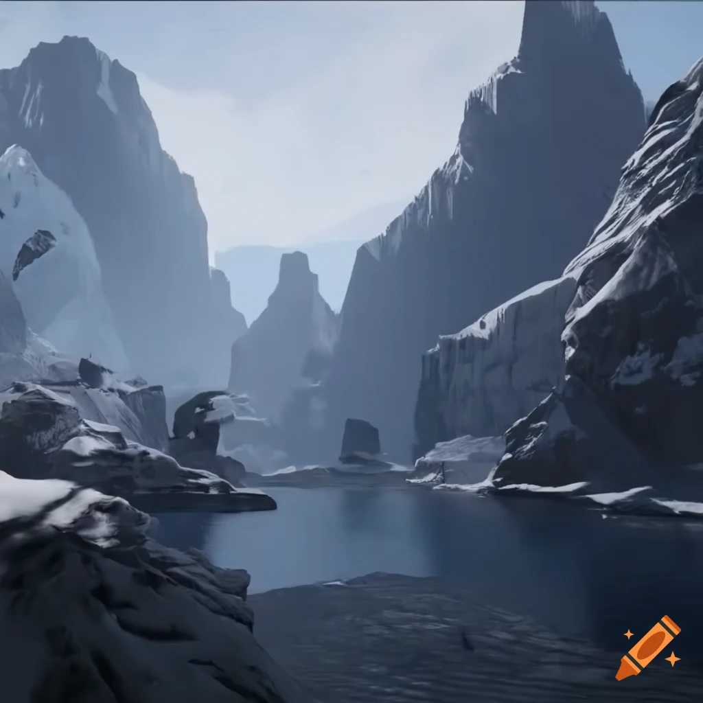 Unreal engine 5 high snowy mountains on Craiyon