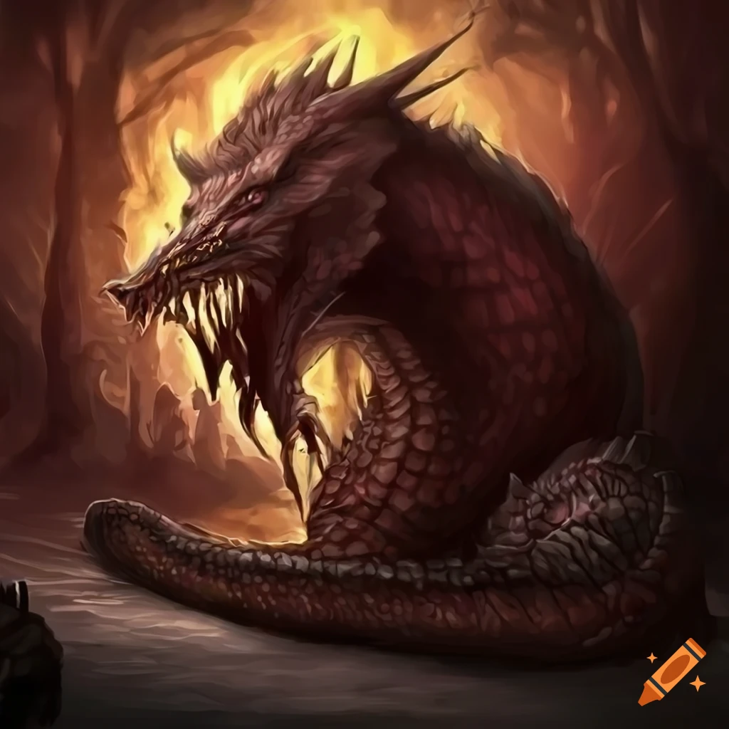 A morbidly obese western dragon with wolf-like characteristics high ...