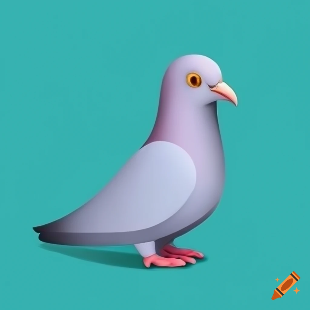 Whatsapp pigeon emoji in cyan blue background on Craiyon