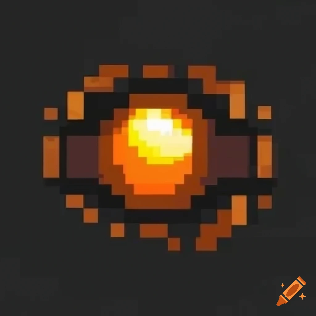 Pixel art sun without face with black background