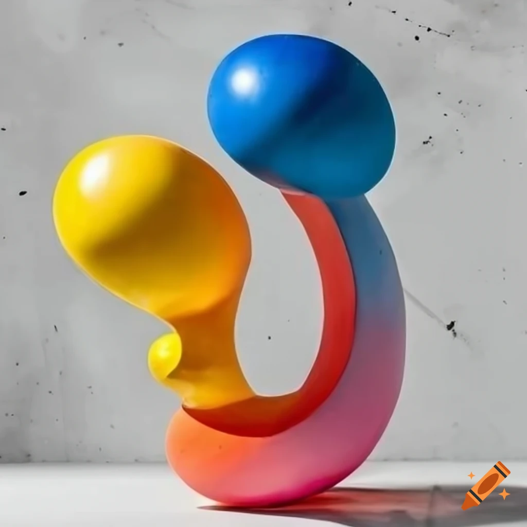 Vibrant abstract blobs sculpture inspired by miro, made of colorful ...