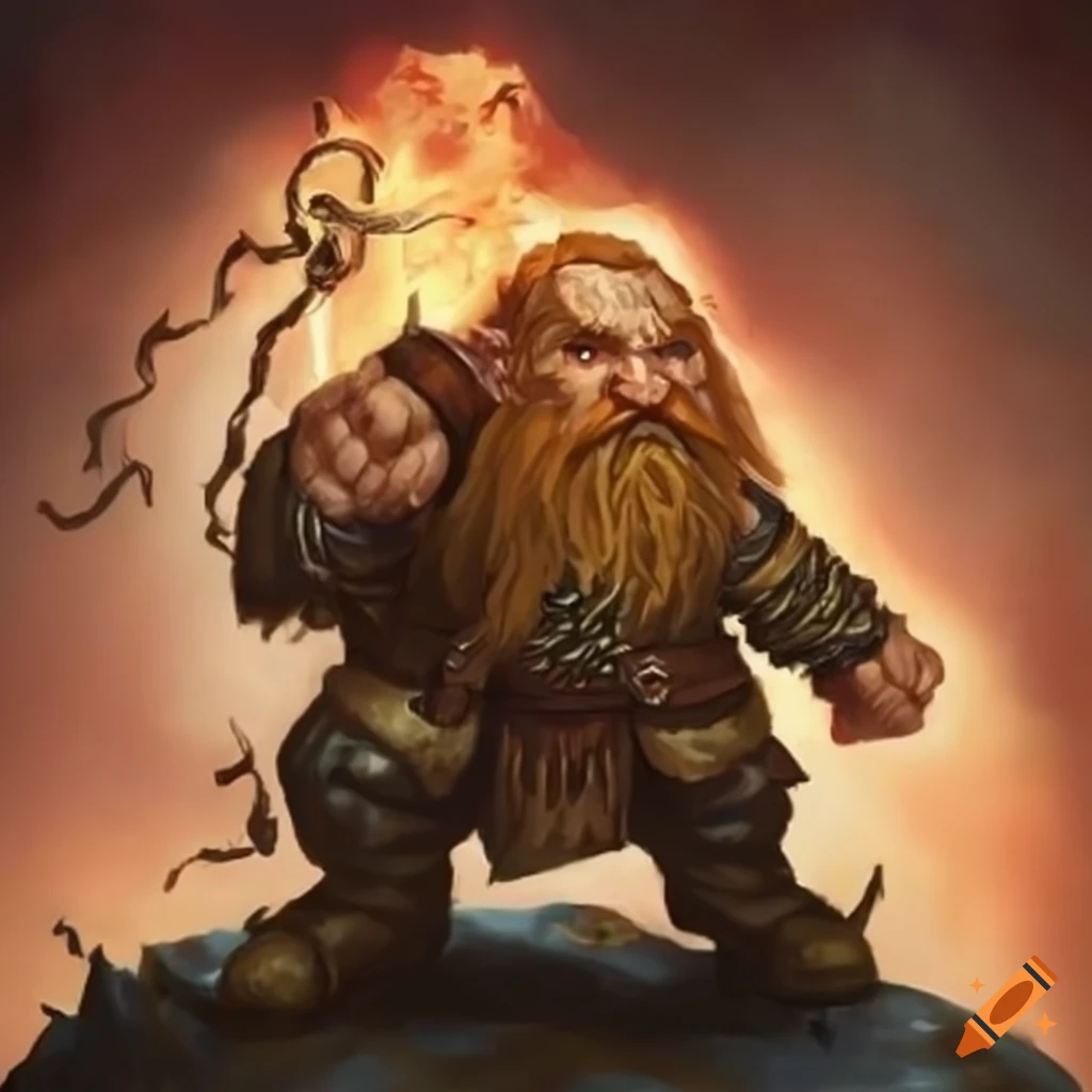 Dwarf wizard, fantasy setting on Craiyon