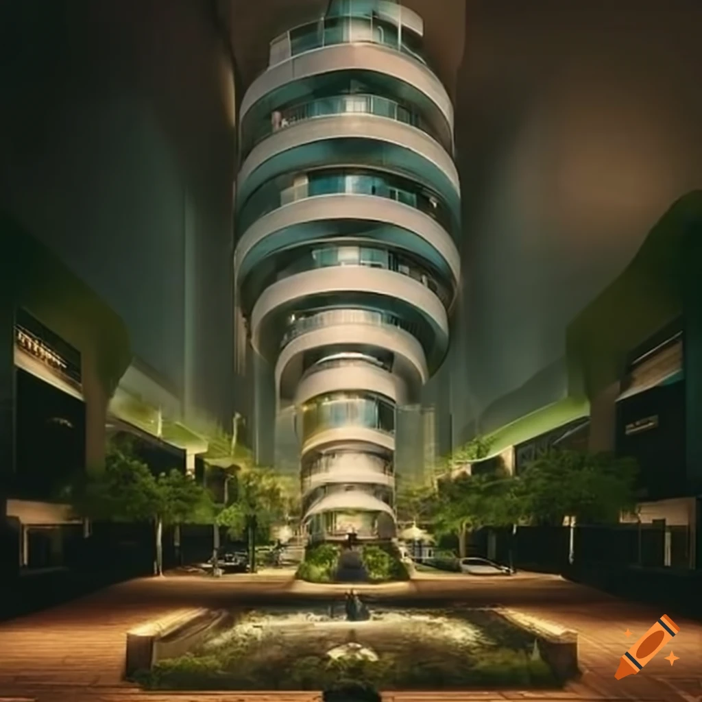 4 independent and modern tall residential towers arranged in a square ...