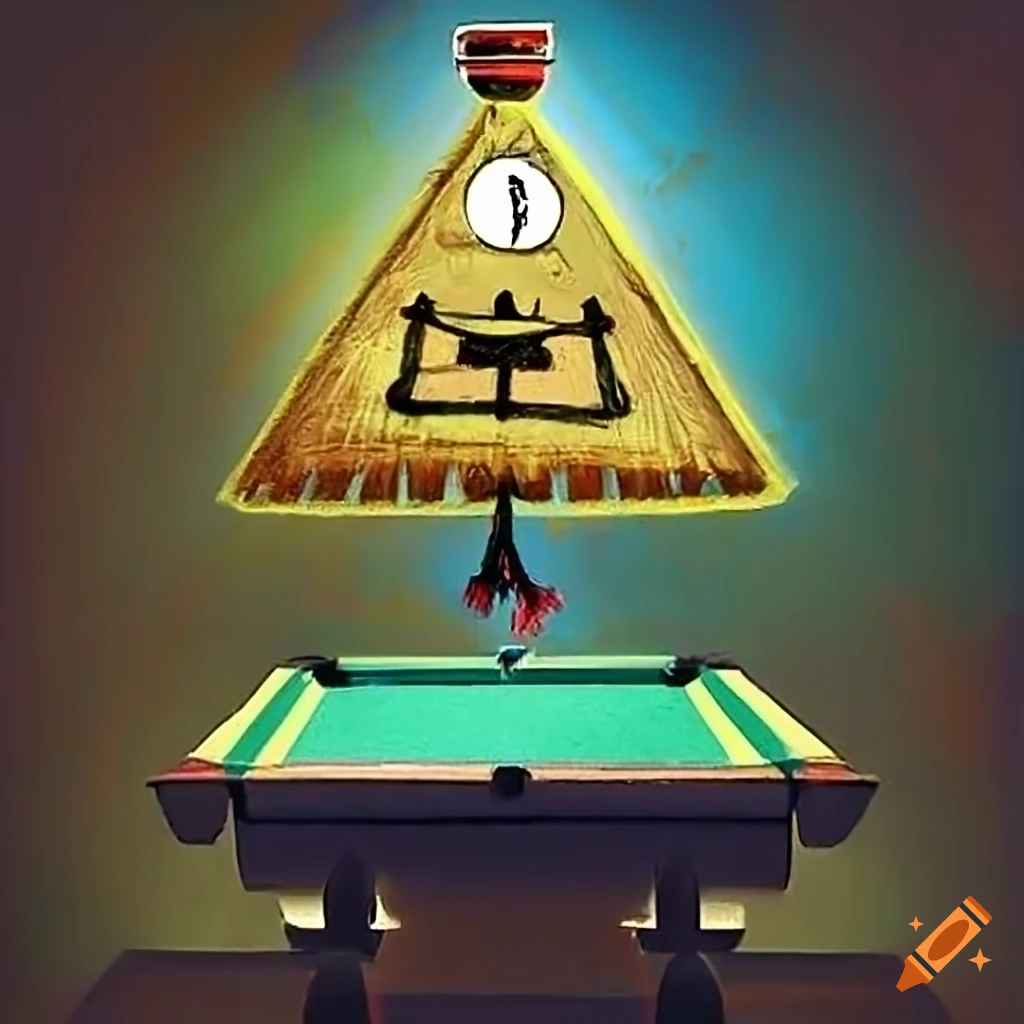 An abstract, huge nonsensical never ending pool table with impossible ...