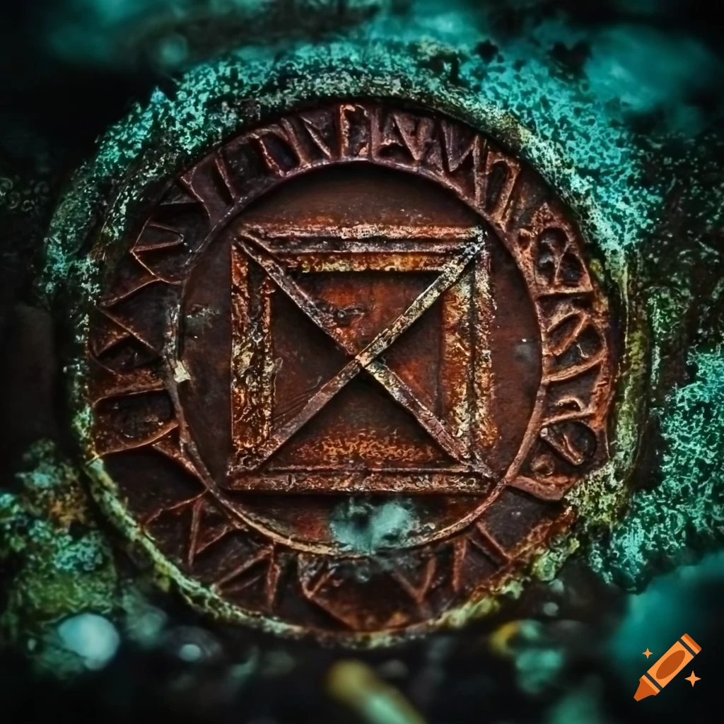 Fantasy artwork, gothic runes and hieroglyphs, highly detailed, rusty ...