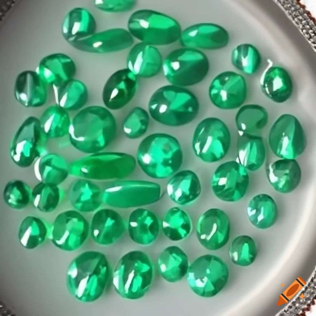 Green gems straight on Craiyon