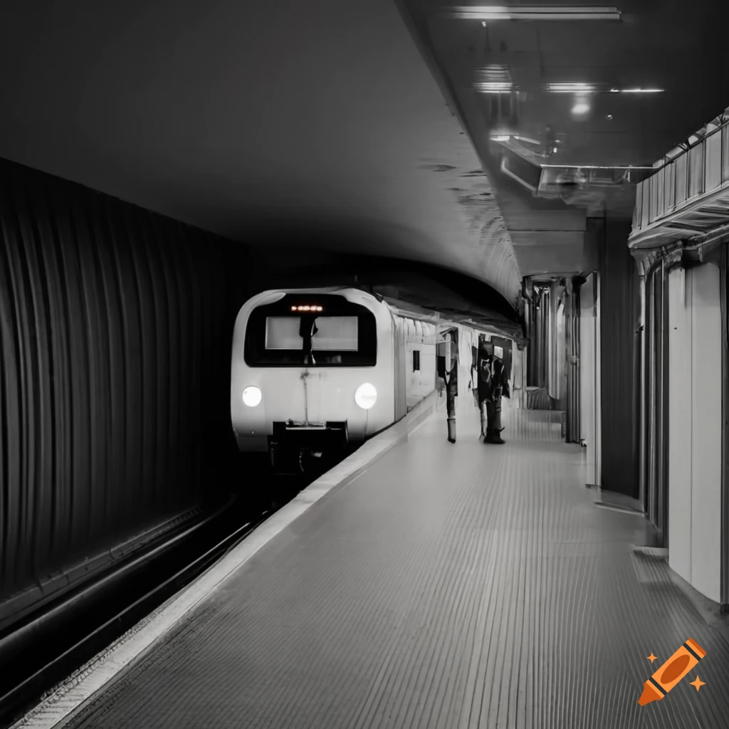 A sleek white train in a modern underground station