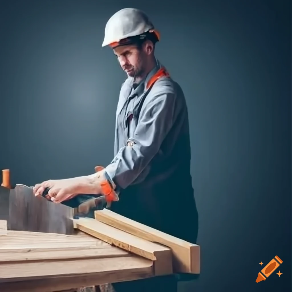 Carpenter working with transparent background