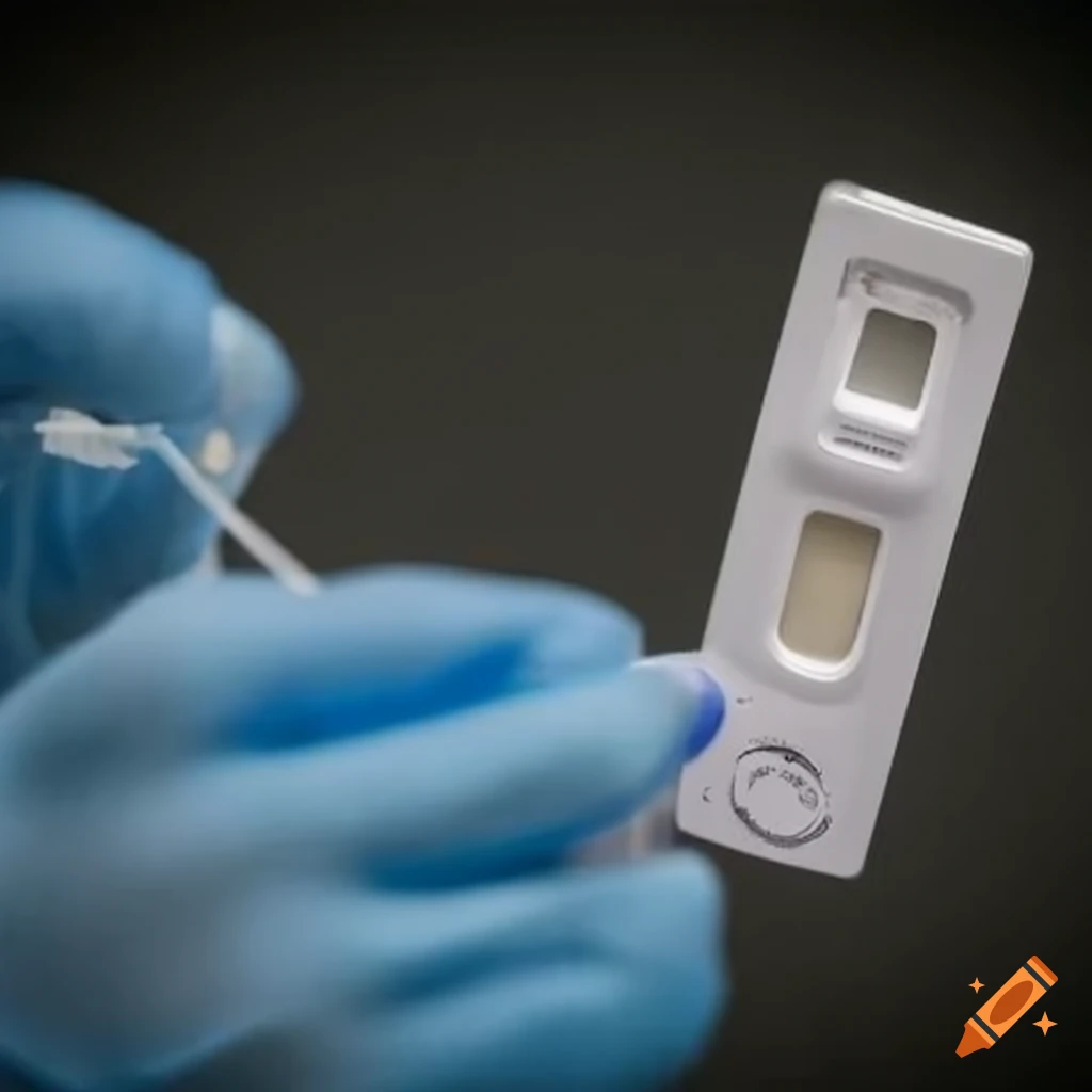 Covid 19 rapid antigen test with swab on Craiyon