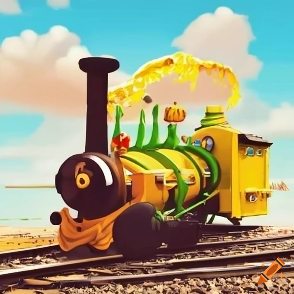 Banana train on the tracks