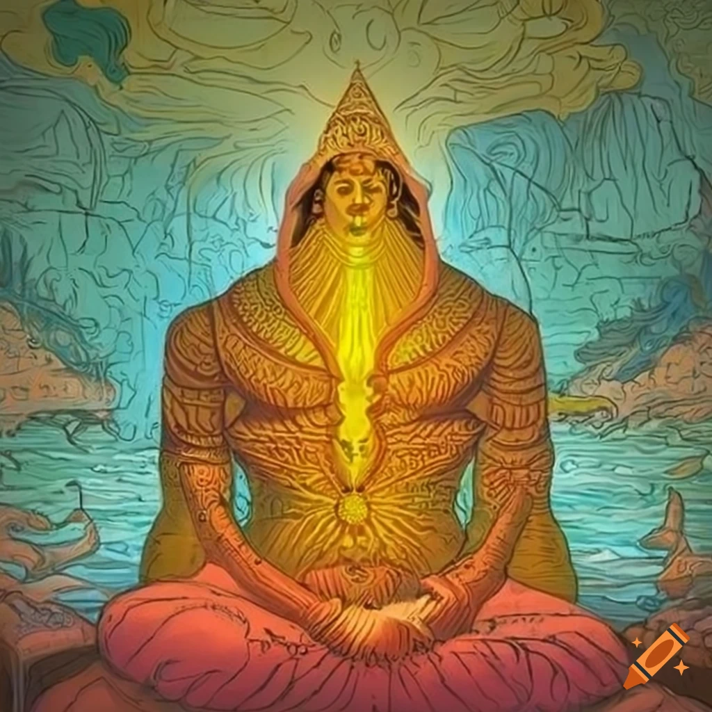 YELLOW MOEBIUS hindu GOD ART on Craiyon